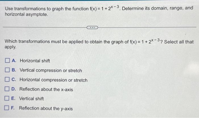 Solved Use transformations to graph the function | Chegg.com
