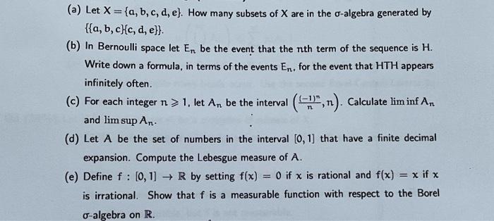 Solved (a) Let X={a,b,c,d,e}. How many subsets of X are in | Chegg.com