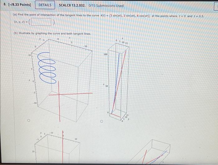 Solved (a) Find the point of intersection of the tangent | Chegg.com