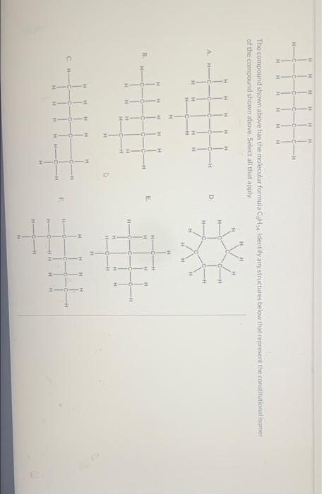 Solved H M H H H The compound shown above has the molecular | Chegg.com