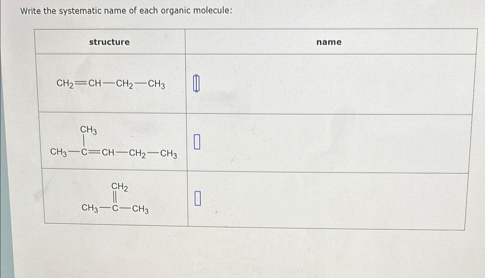 Solved Write the systematic name of each organic | Chegg.com