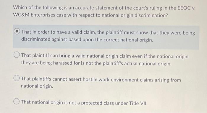 Which of the following is an accurate statement of | Chegg.com