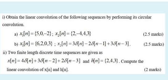 1) Obtain the linear convolution of the following | Chegg.com