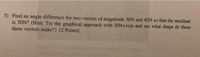 Solved 5) Find an angle difference for two vectors of | Chegg.com