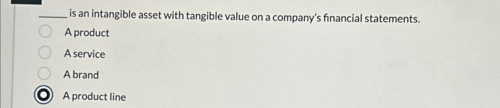Solved is an intangible asset with tangible value on a | Chegg.com