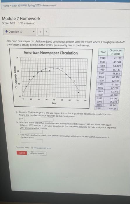 Solved American newspaper circulation enjoyed continuous | Chegg.com