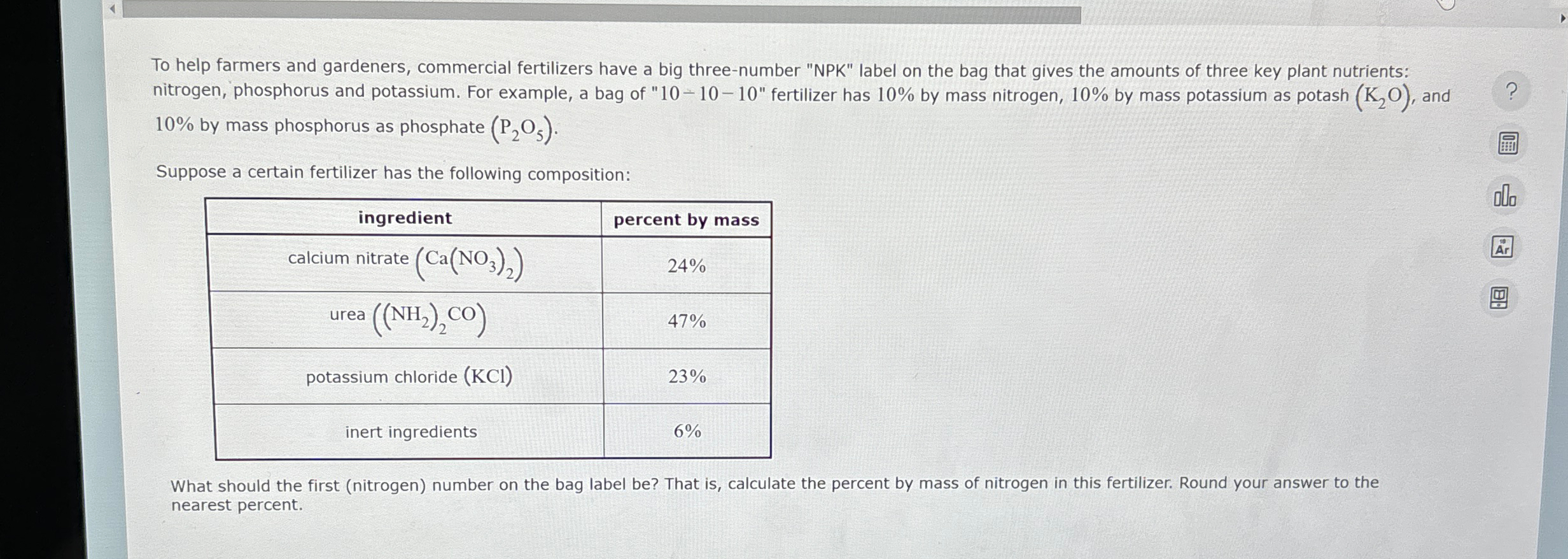 Solved To help farmers and gardeners, commercial fertilizers | Chegg.com
