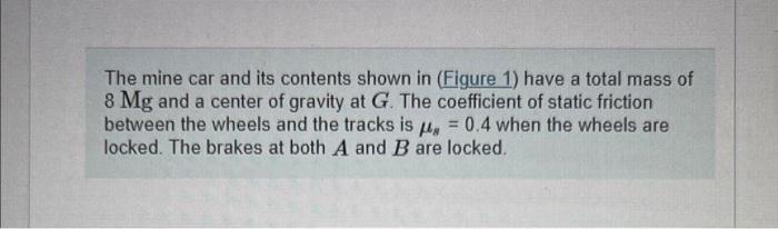 Solved The mine car and its contents shown in (Figure 1) | Chegg.com