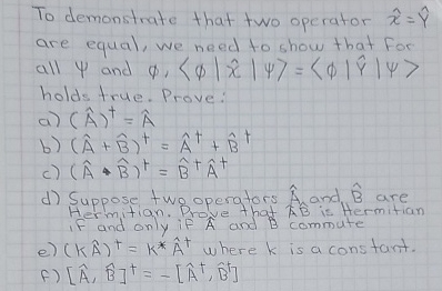 Solved To demonstrate that two operator hat(x)=hat(y) ﻿are | Chegg.com