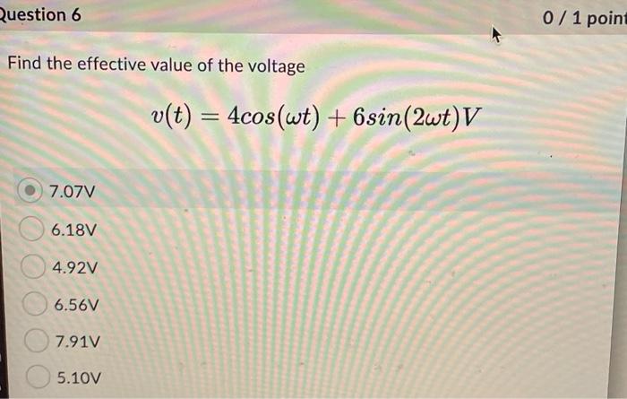 Solved Find the effective value of the voltage | Chegg.com
