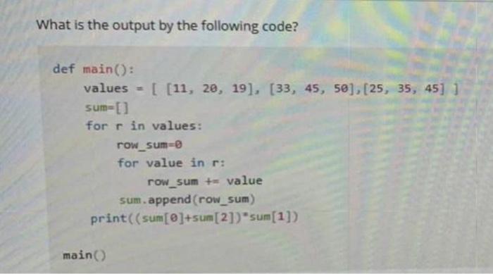 Solved The following Python programa produces two lines of | Chegg.com