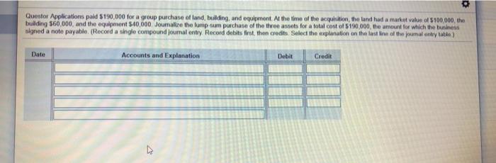 Solved Questor Applications paid $190,000 for a group | Chegg.com