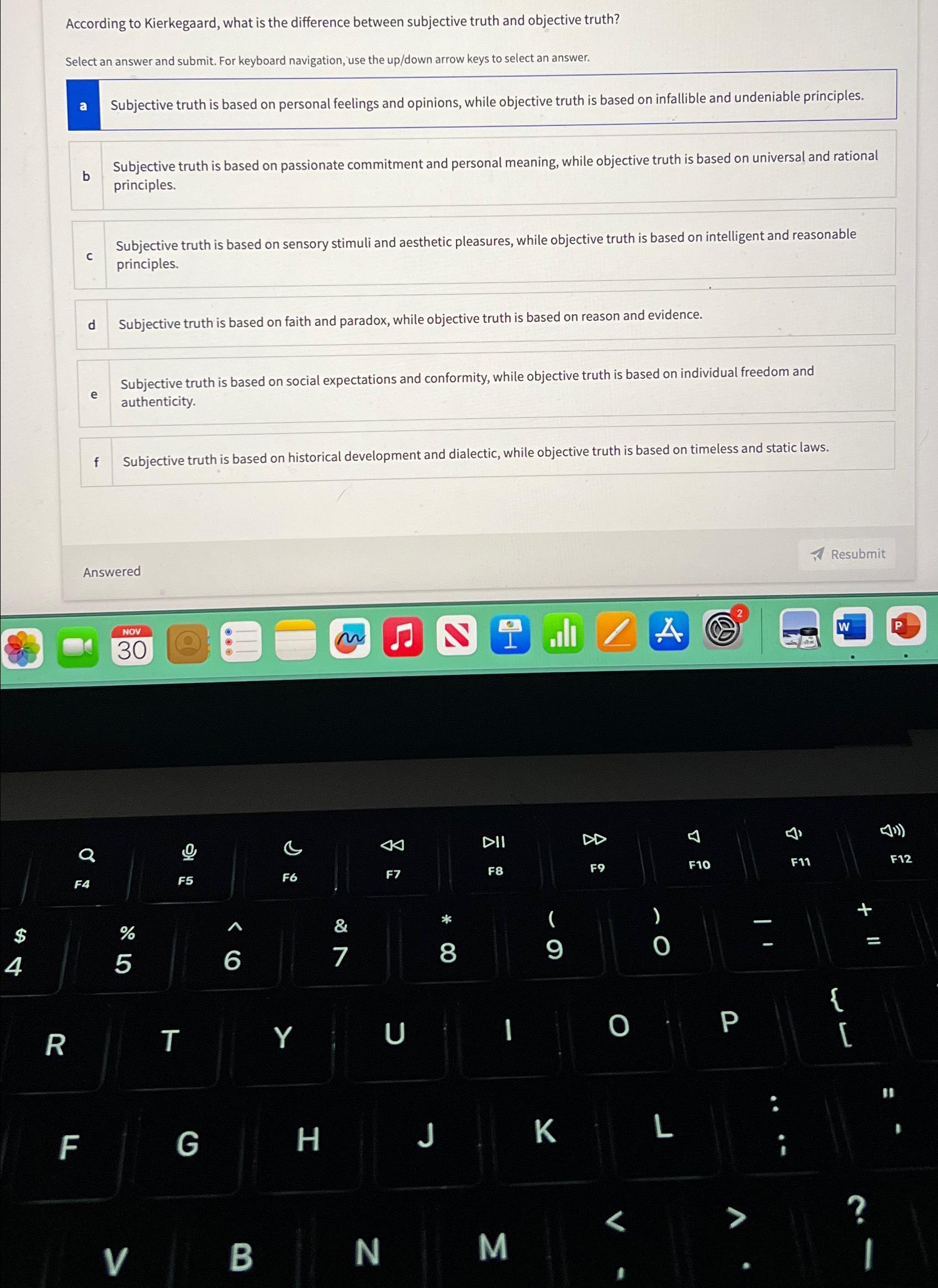 Solved According to Kierkegaard, what is the difference | Chegg.com