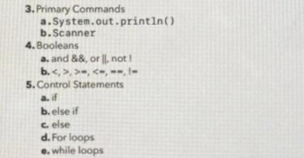 Solved 3. Primary Commands a.System. out. println() | Chegg.com