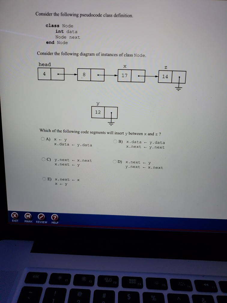 Solved Consider the following pseudocode class definition. | Chegg.com