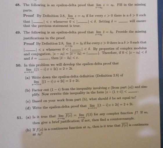 Solved 1-30 10 48. The following is an epsilon-delta proof | Chegg.com