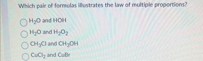 [Solved]: Which pair of formulas illustrates the law of mul