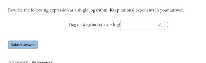 Solved Rewrite the following expression as a single | Chegg.com