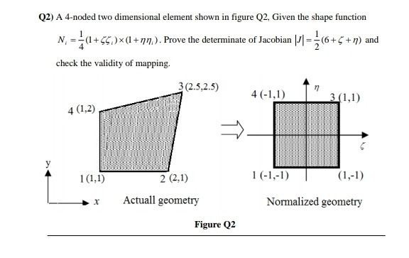 Solved (2) A 4-noded two dimensional element shown in figure | Chegg.com
