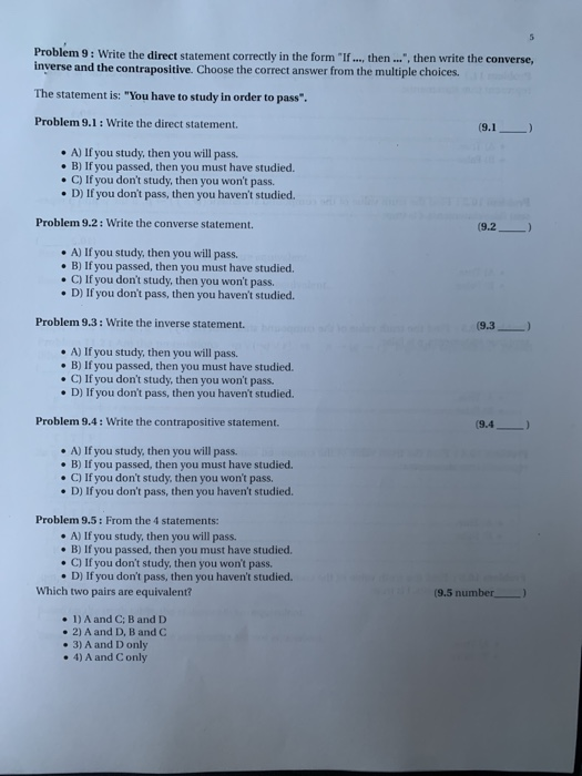 Solved April 12 Math 103 Homework 7 Logic Name (printed): | Chegg.com