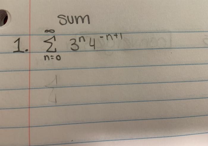 Solved sum 1. I 3n 4-nt n0 | Chegg.com