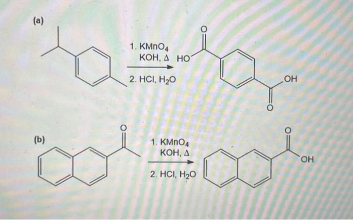 Solved (a) (b) 1. KMnO4 KOH,Δ 2. HCl,H2O | Chegg.com