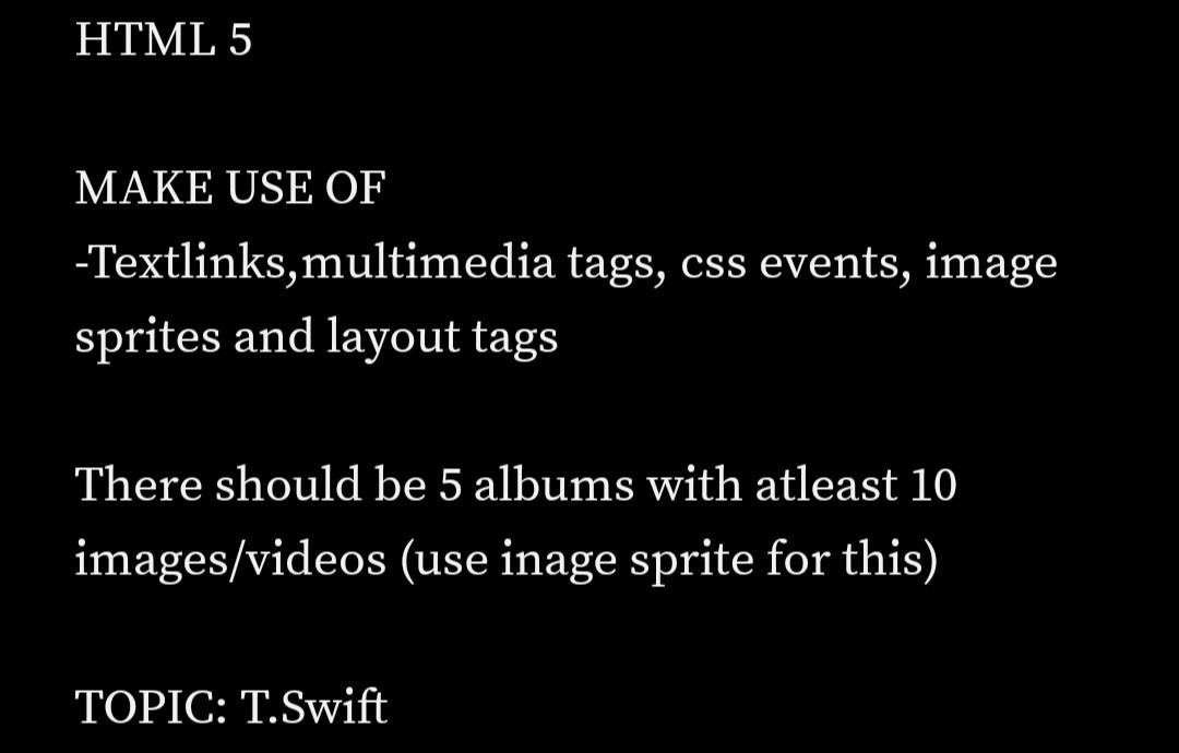 HTML 5 MAKE USE OF -Textlinks, multimedia tags, css | Chegg.com