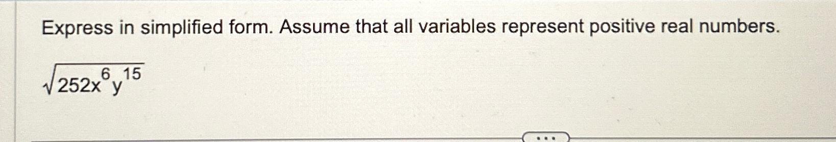 Solved Express in simplified form. Assume that all variables | Chegg.com