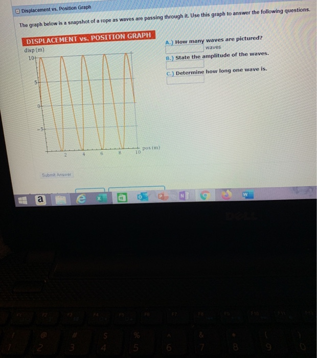 Solved splacement vs. Time Graph graph below shows how a | Chegg.com