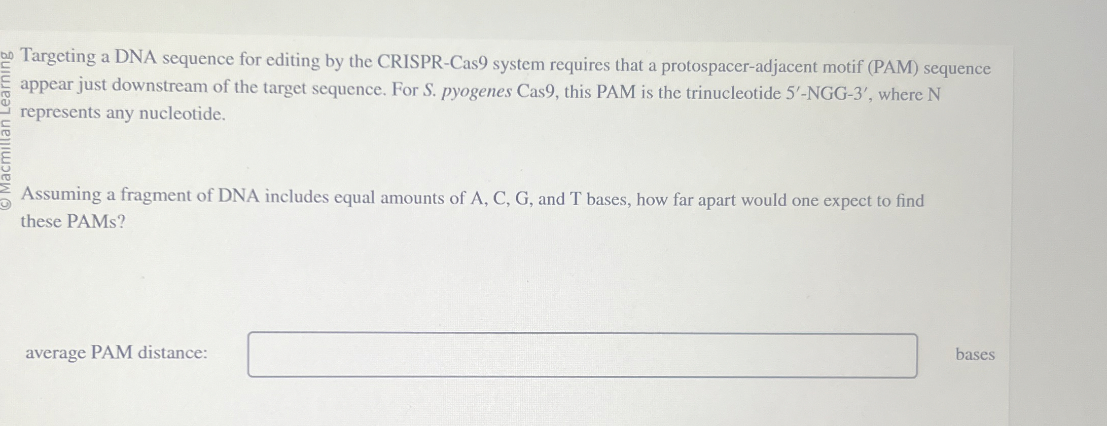 Solved Targeting a DNA sequence for editing by the | Chegg.com