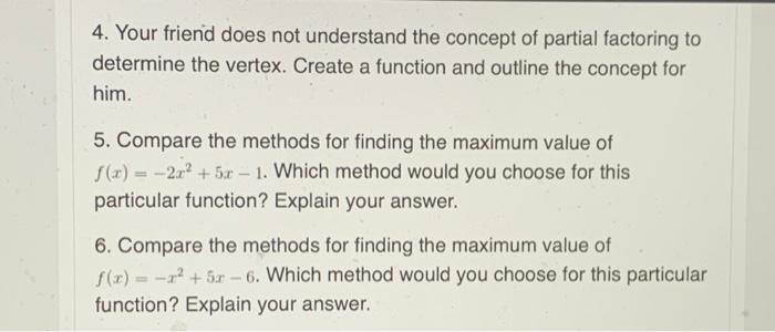 Solved 4. Your friend does not understand the concept of | Chegg.com