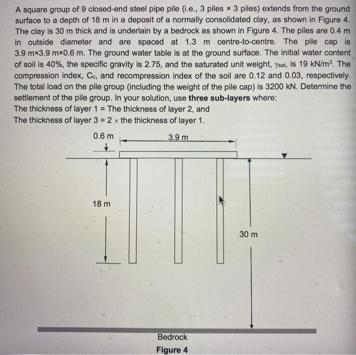 Solved A square group of 9 closed-end steel pipe pile (.e., | Chegg.com