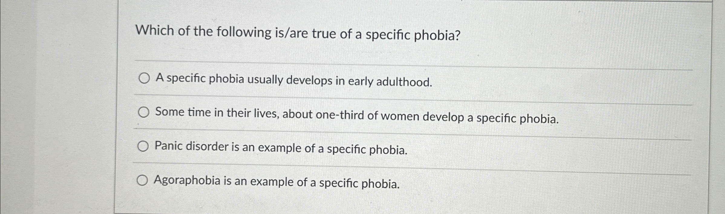 Solved Which of the following is/are true of a specific | Chegg.com