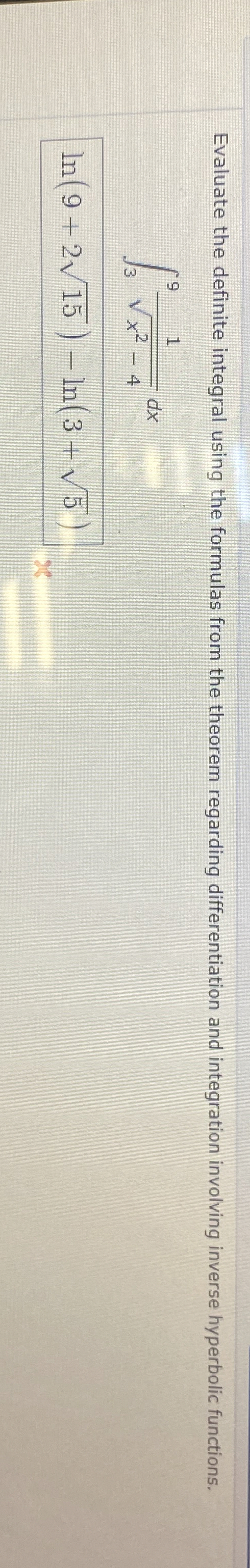 Solved Evaluate the definite integral using the formulas | Chegg.com
