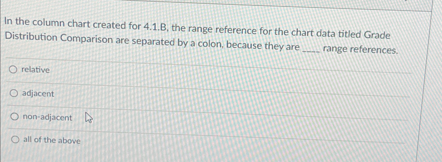 Solved In the column chart created for 4.1.B, ﻿the range | Chegg.com
