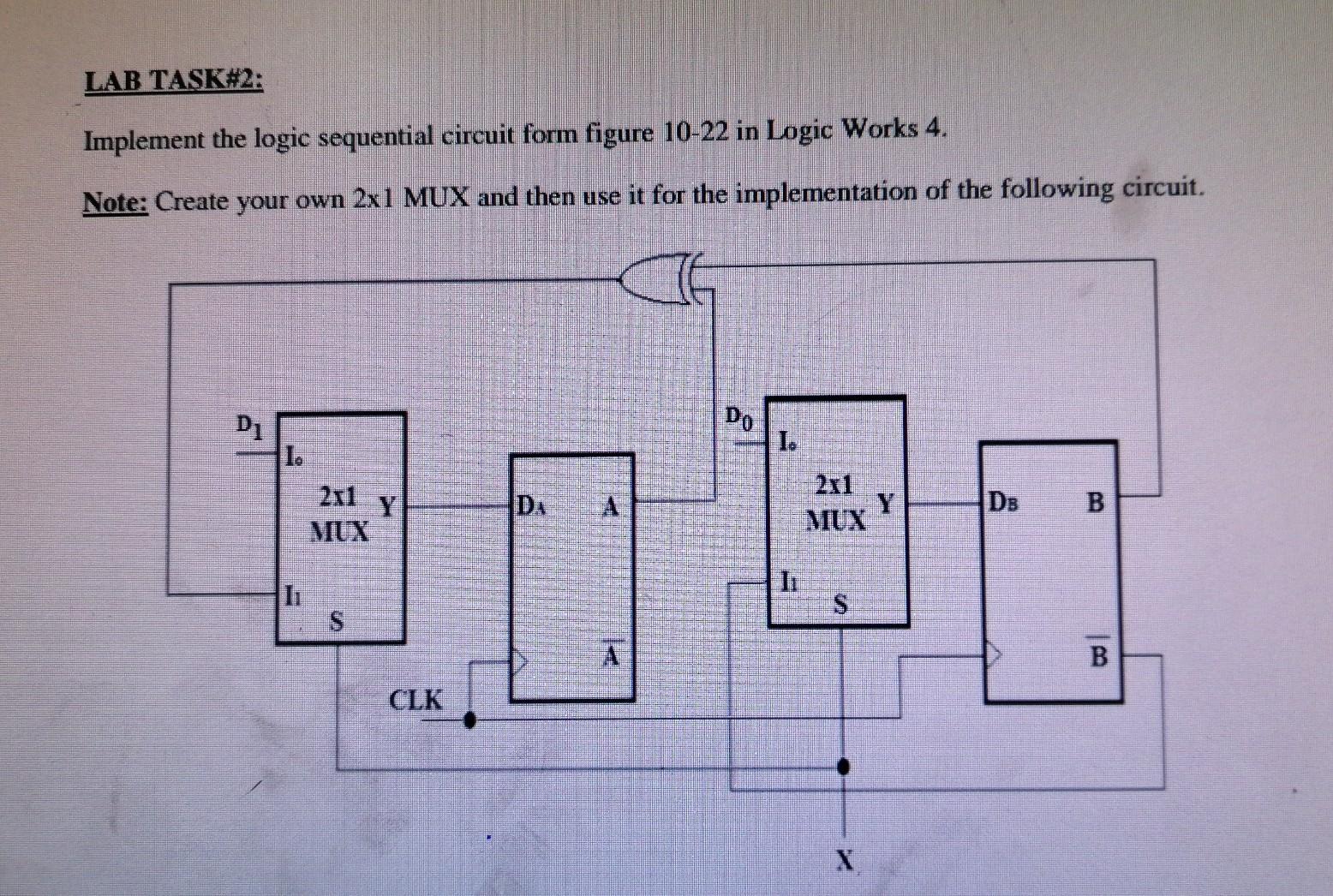 Solved Lab Task2 Implement The Logic Sequential Circuit