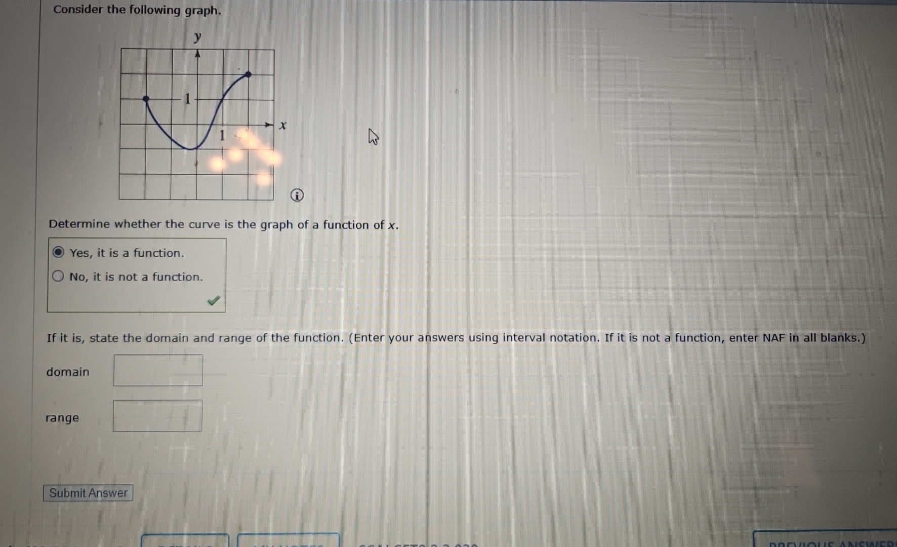 Solved Consider the following graph.Determine whether the | Chegg.com
