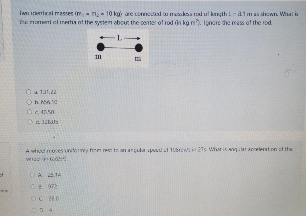 Solved Two identical masses (m, = m2 = 10 kg) are connected | Chegg.com