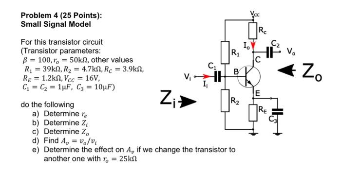 Solved Problem 4 (25 Points): Small Signal Model For this | Chegg.com
