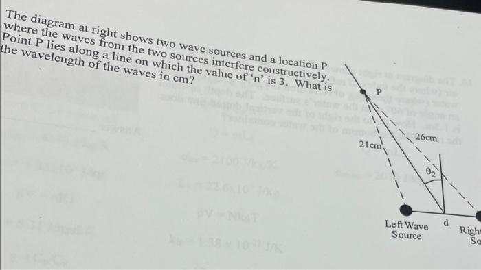 Solved The diagram at right shows two wave sources and a | Chegg.com