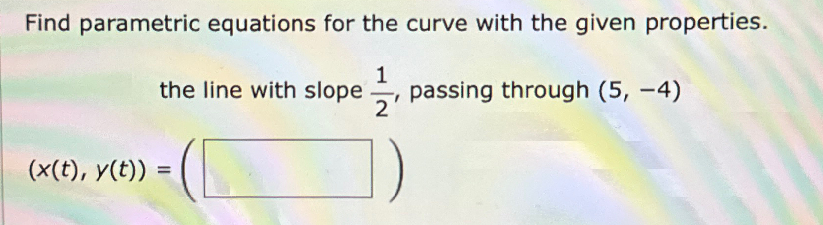 Solved Find parametric equations for the curve with the | Chegg.com