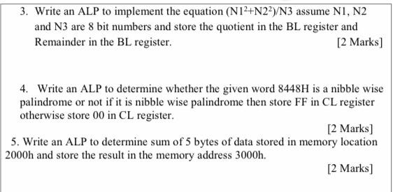 Solved 3. Write an ALP to implement the equation | Chegg.com