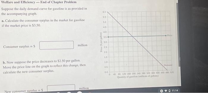 Solved Welfare and Efficiency - End of Chapter Problem | Chegg.com