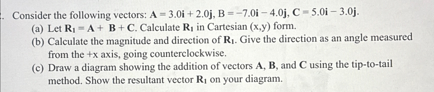 Solved Consider the following vectors: | Chegg.com
