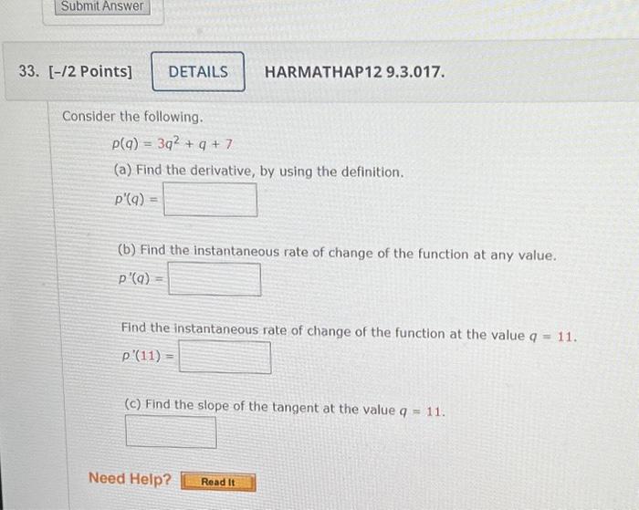 Solved HARMATHAP12 9.3.017. Consider the following. | Chegg.com