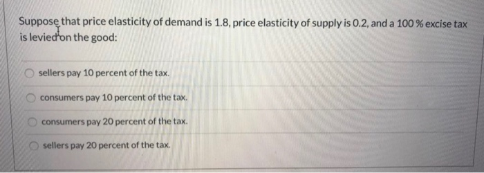 Solved Suppose that price elasticity of demand is 1.8, price | Chegg.com