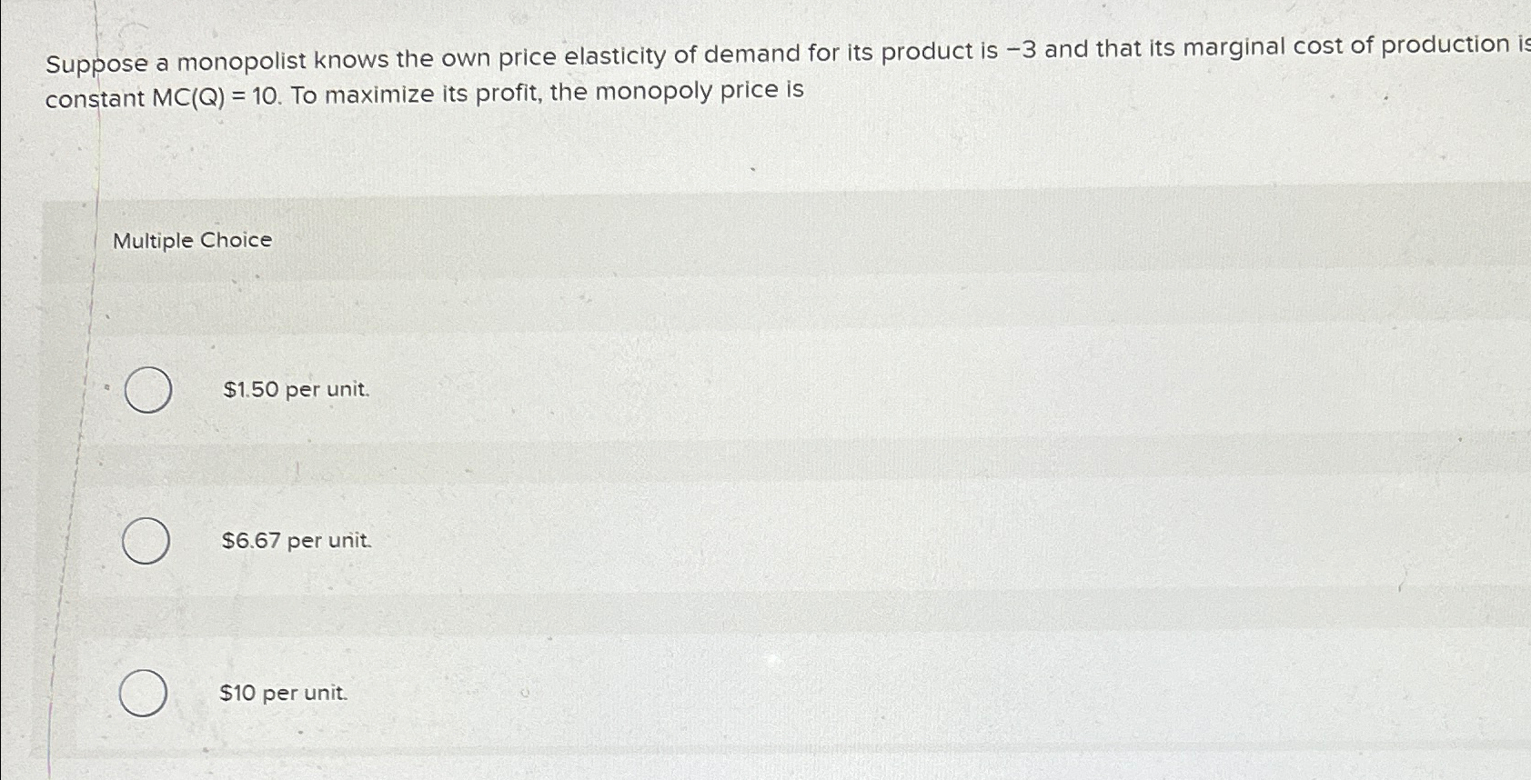Solved Suppose a monopolist knows the own price elasticity | Chegg.com