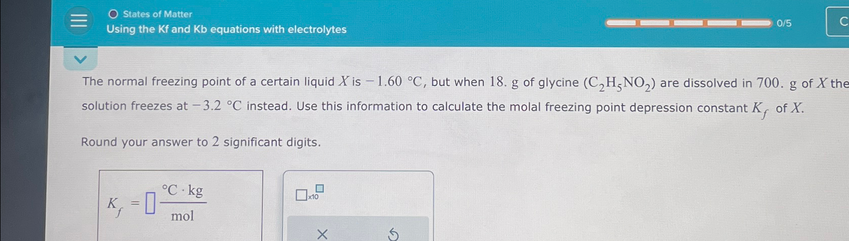 Solved States of MatterUsing the Kf ﻿and Kb ﻿equations with | Chegg.com