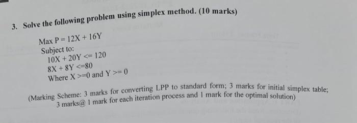 Solved 3. Solve the following problem using simplex method. | Chegg.com