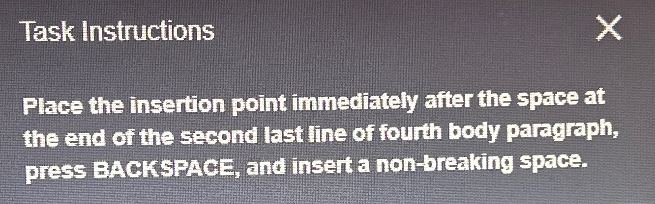 Solved Task InstructionsFlace the insertion point | Chegg.com